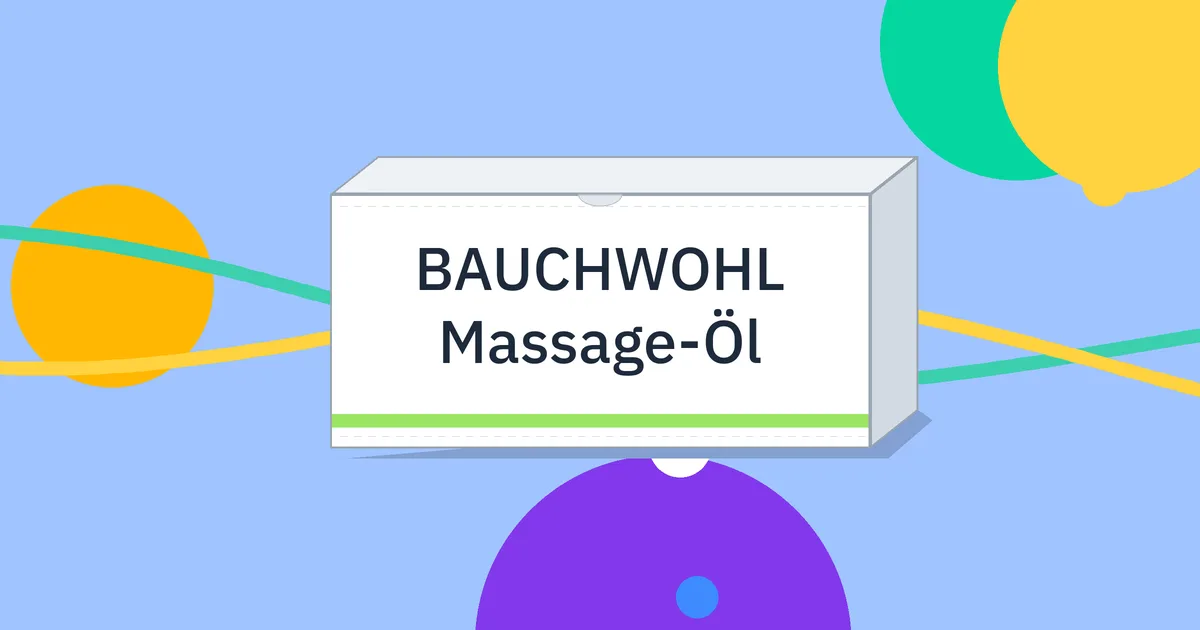 Symbolbild: Packung mit der Aufschrift BAUCHWOHL Massage-Öl (PZN 18356016) – Verfügbarkeit und Bezug in Apotheken in Frankfurt am Main