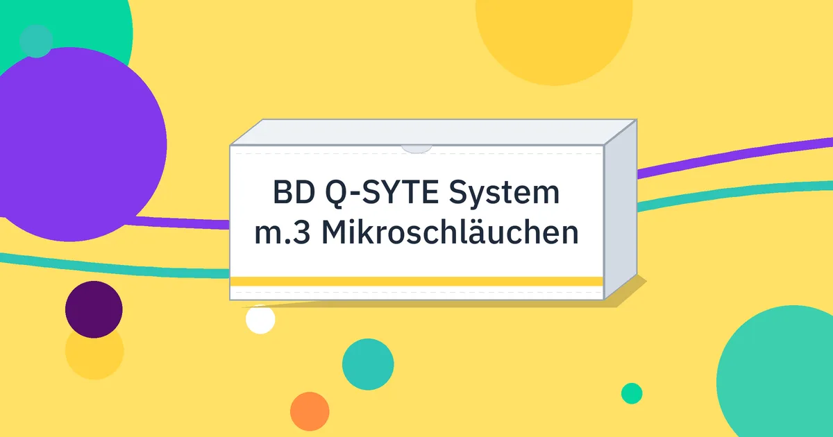 Symbolbild: Packung mit der Aufschrift BD Q-SYTE System m.3 Mikroschläuchen (PZN 07373112) – Verfügbarkeit und Bezug in Apotheken in Frankfurt am Main