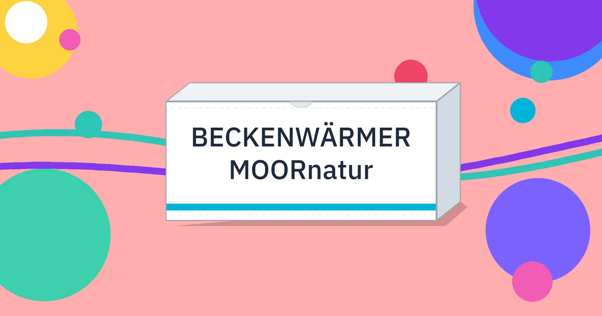 Symbolbild: Packung mit der Aufschrift BECKENWÄRMER MOORnatur (PZN 12477316) – Verfügbarkeit und Bezug in Apotheken in Frankfurt am Main