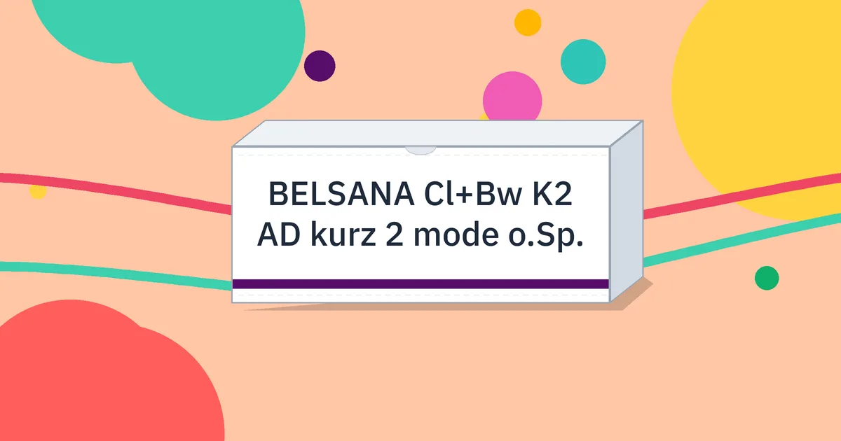 Symbolbild: Packung mit der Aufschrift BELSANA Cl+Bw K2 AD kurz 2 mode o.Sp. (PZN 12240985) – Verfügbarkeit und Bezug in Apotheken in Frankfurt am Main