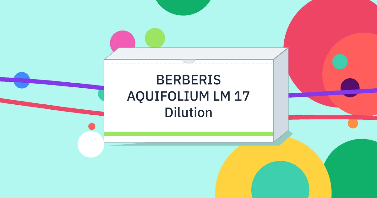 Symbolbild: Packung mit der Aufschrift BERBERIS AQUIFOLIUM LM 17 Dilution (PZN 13383310) – Verfügbarkeit und Bezug in Apotheken in Frankfurt am Main