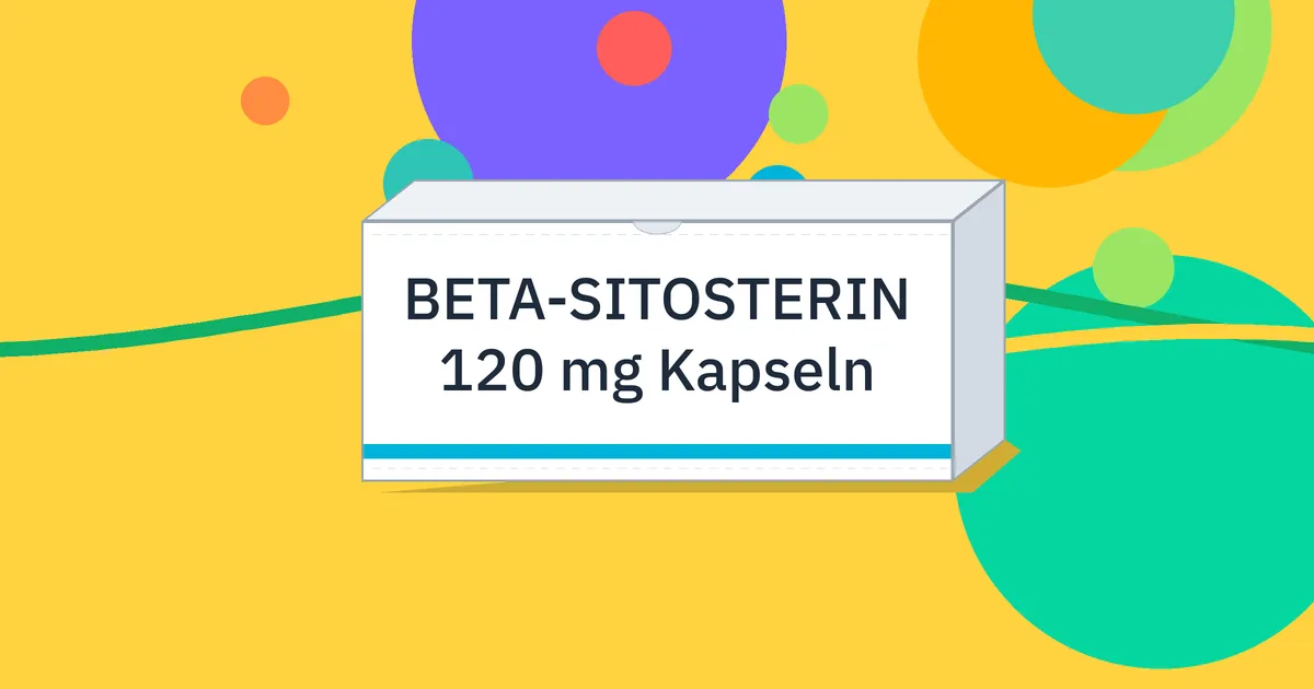 Symbolbild: Packung mit der Aufschrift BETA-SITOSTERIN 120 mg Kapseln (PZN 03300180) – Verfügbarkeit und Bezug in Apotheken in Frankfurt am Main