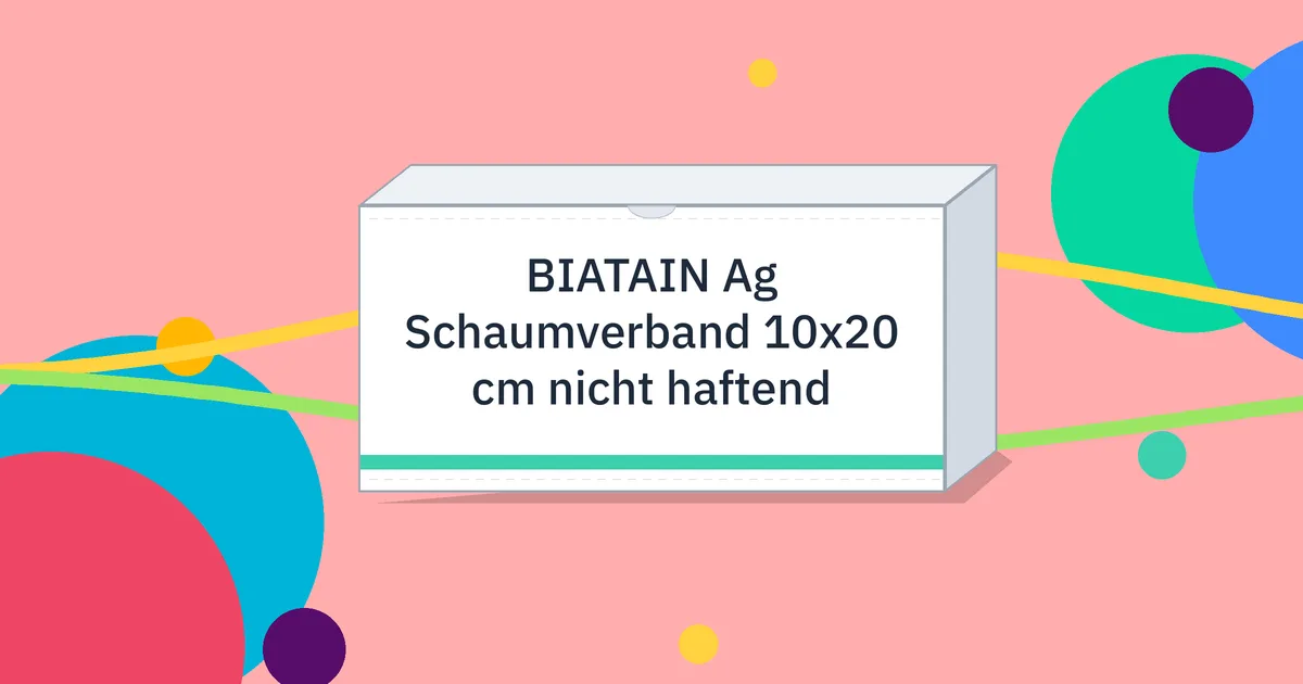 Symbolbild: Packung mit der Aufschrift BIATAIN Ag Schaumverband 10x20 cm nicht haftend (PZN 10781932) – Verfügbarkeit und Bezug in Apotheken in Frankfurt am Main