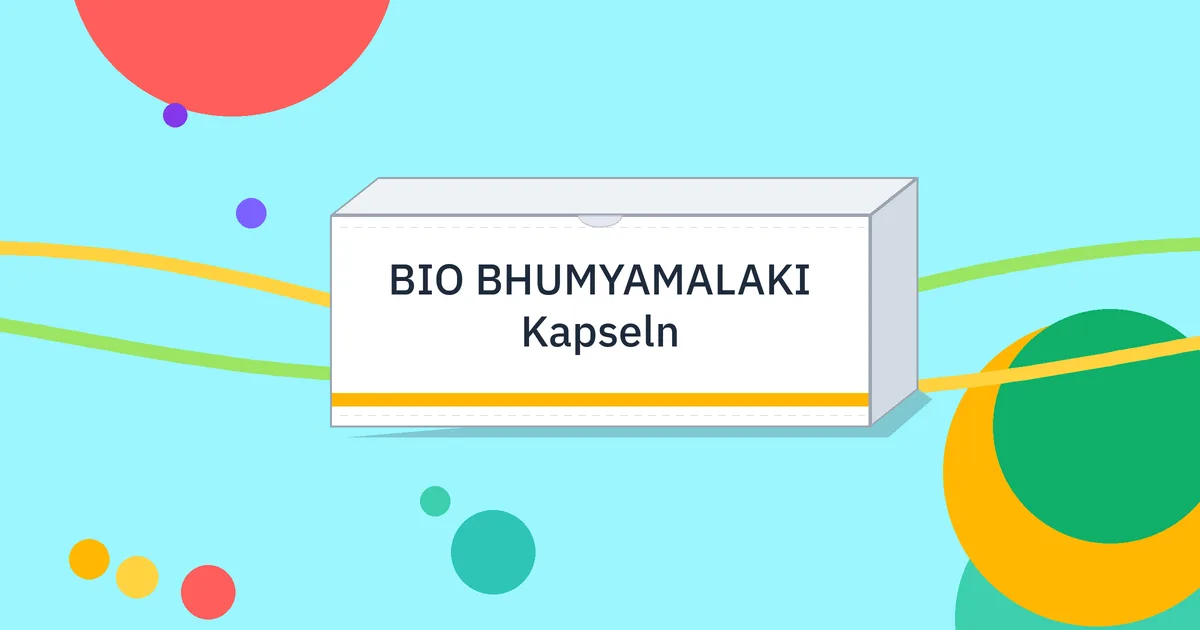 Symbolbild: Packung mit der Aufschrift BIO BHUMYAMALAKI Kapseln (PZN 16707003) – Verfügbarkeit und Bezug in Apotheken in Frankfurt am Main