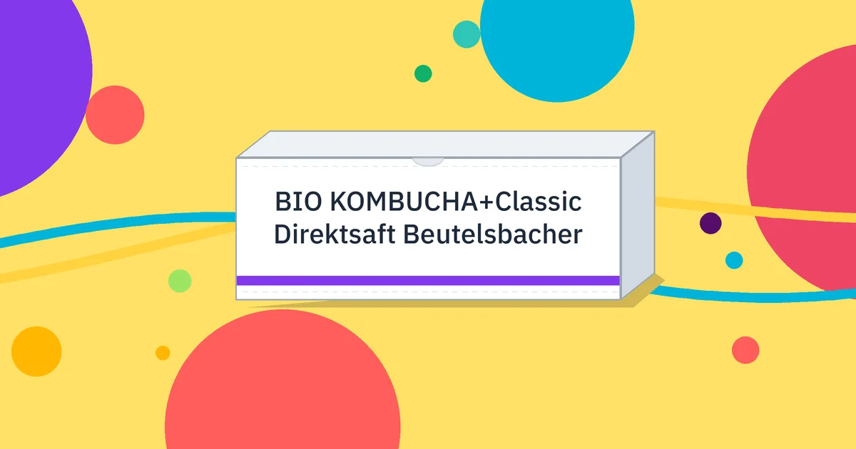 Symbolbild: Packung mit der Aufschrift BIO KOMBUCHA+Classic Direktsaft Beutelsbacher (PZN 20597336) – Verfügbarkeit und Bezug in Apotheken in Frankfurt am Main