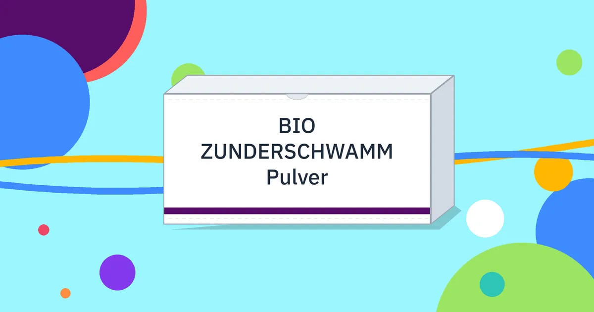 Symbolbild: Packung mit der Aufschrift BIO ZUNDERSCHWAMM Pulver (PZN 12654037) – Verfügbarkeit und Bezug in Apotheken in Frankfurt am Main