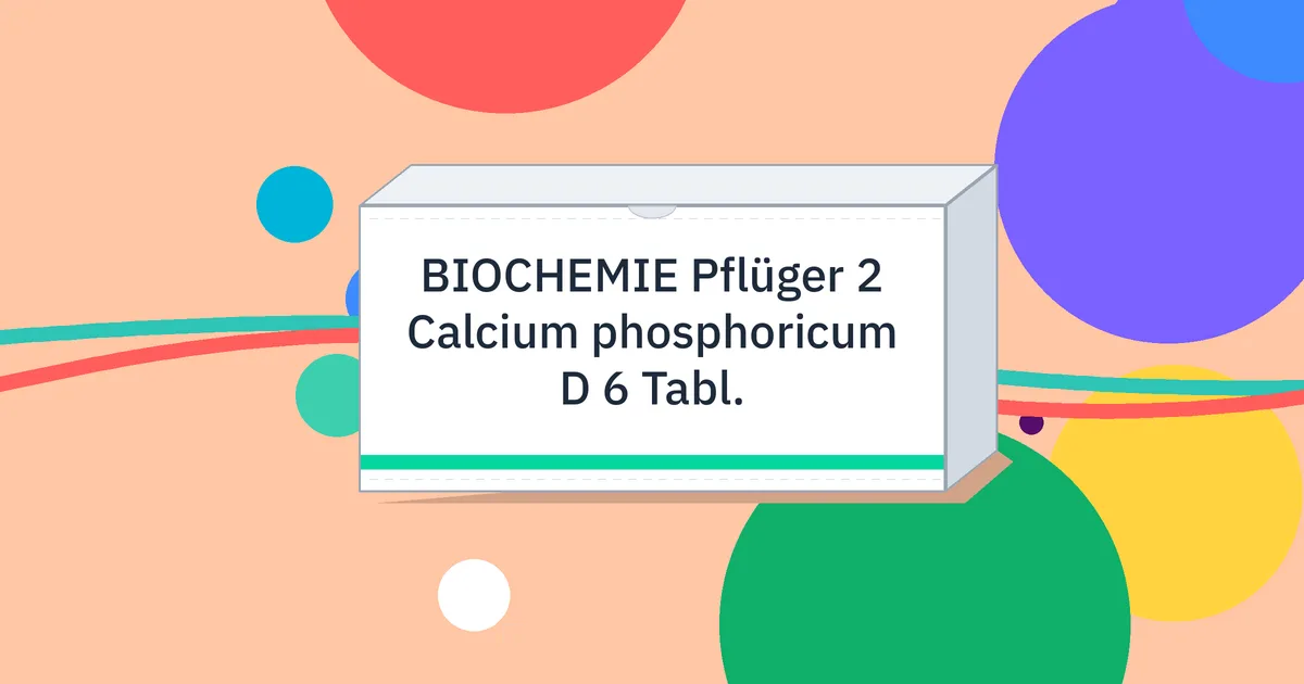 Symbolbild: Packung mit der Aufschrift BIOCHEMIE Pflüger 2 Calcium phosphoricum D 6 Tabl. (PZN 06318789) – Verfügbarkeit und Bezug in Apotheken in Frankfurt am Main