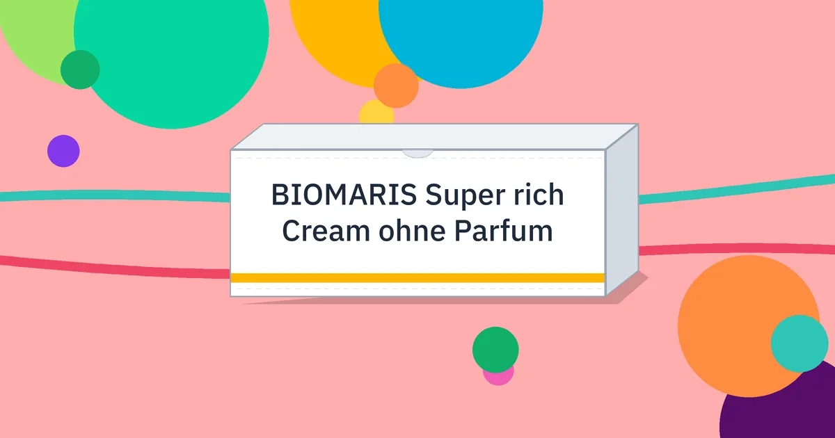 Symbolbild: Packung mit der Aufschrift BIOMARIS Super rich Cream ohne Parfum (PZN 11601211) – Verfügbarkeit und Bezug in Apotheken in Frankfurt am Main