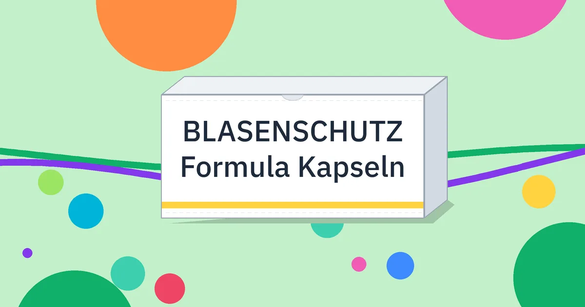 Symbolbild: Packung mit der Aufschrift BLASENSCHUTZ Formula Kapseln (PZN 10996561) – Verfügbarkeit und Bezug in Apotheken in Frankfurt am Main