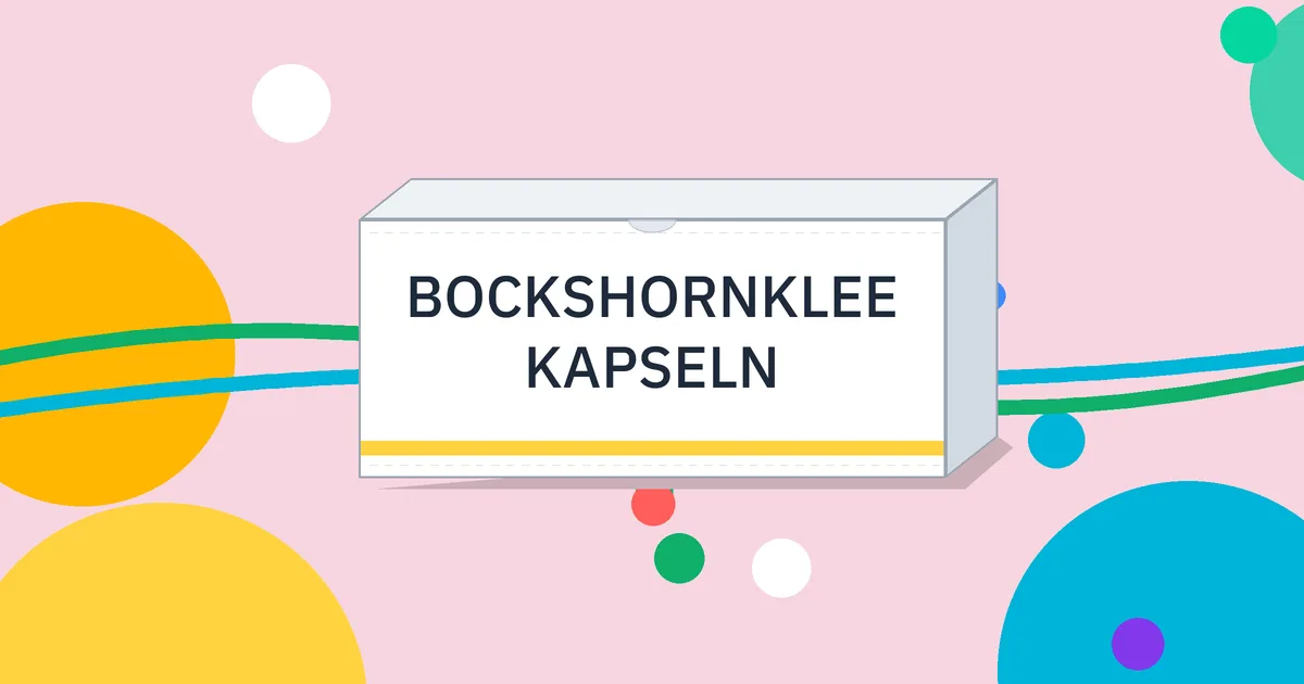 Symbolbild: Packung mit der Aufschrift BOCKSHORNKLEE KAPSELN (PZN 15868595) – Verfügbarkeit und Bezug in Apotheken in Frankfurt am Main