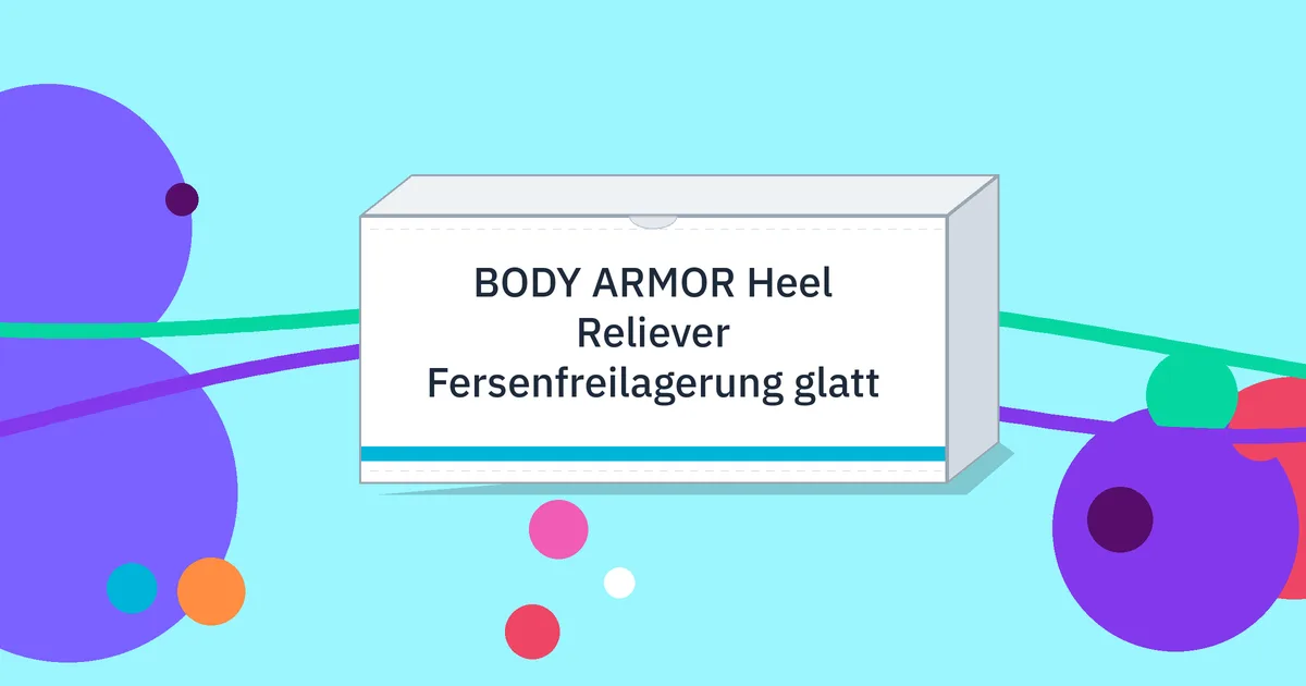Symbolbild: Packung mit der Aufschrift BODY ARMOR Heel Reliever Fersenfreilagerung glatt (PZN 17443724) – Verfügbarkeit und Bezug in Apotheken in Frankfurt am Main