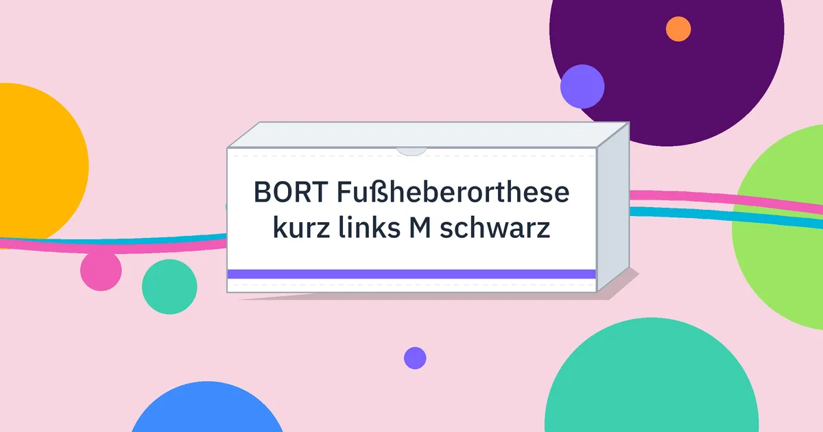 Symbolbild: Packung mit der Aufschrift BORT Fußheberorthese kurz links M schwarz (PZN 07668480) – Verfügbarkeit und Bezug in Apotheken in Frankfurt am Main