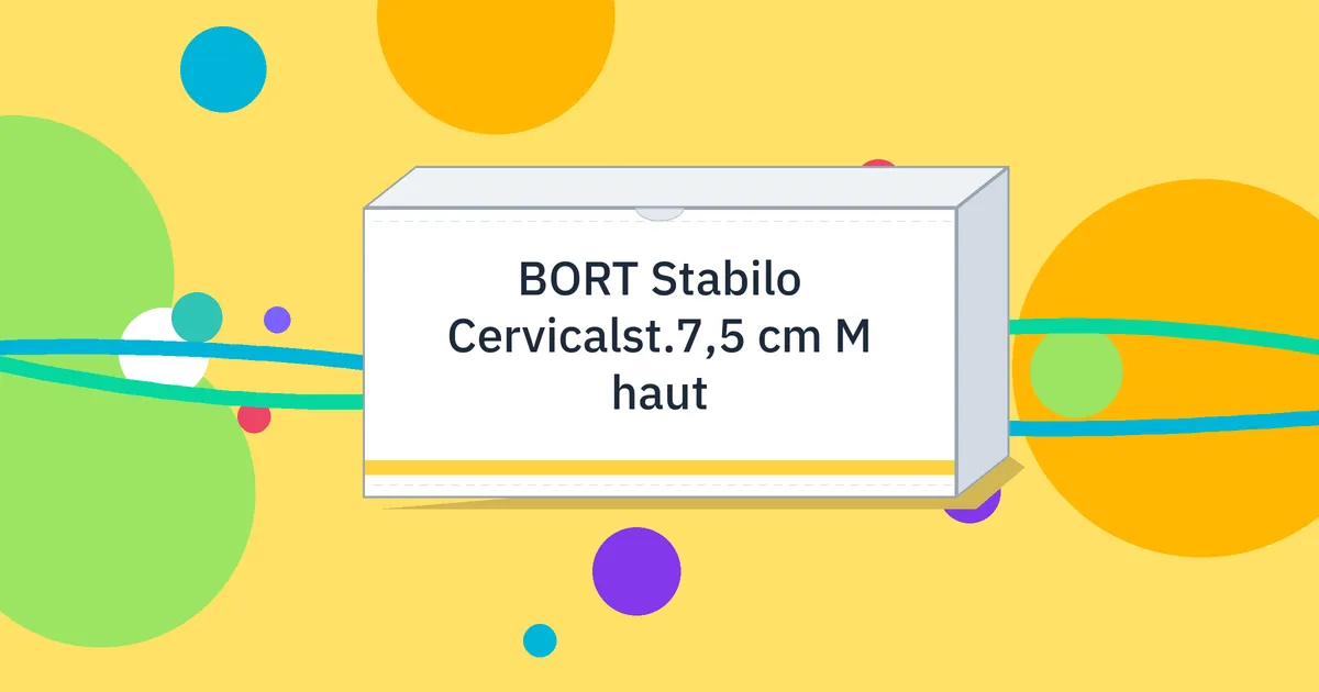 Symbolbild: Packung mit der Aufschrift BORT Stabilo Cervicalst.7,5 cm M haut (PZN 03294858) – Verfügbarkeit und Bezug in Apotheken in Frankfurt am Main
