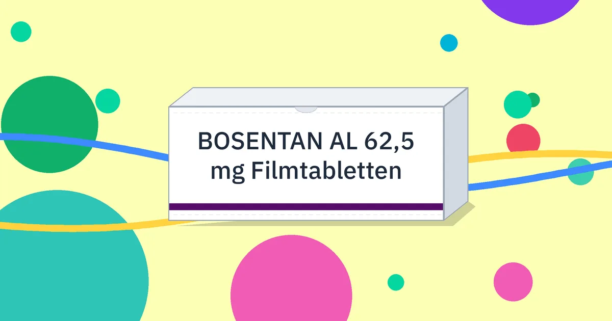Symbolbild: Packung mit der Aufschrift BOSENTAN AL 62,5 mg Filmtabletten (PZN 12639049) – Verfügbarkeit und Bezug in Apotheken in Frankfurt am Main