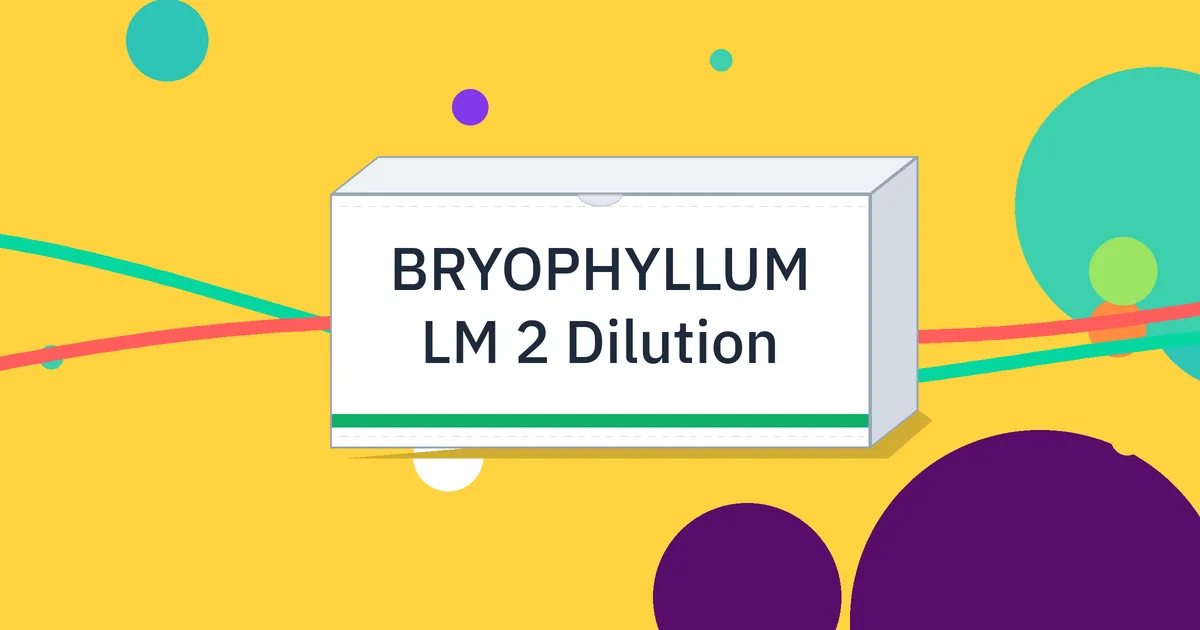 Symbolbild: Packung mit der Aufschrift BRYOPHYLLUM LM 2 Dilution (PZN 13397186) – Verfügbarkeit und Bezug in Apotheken in Frankfurt am Main