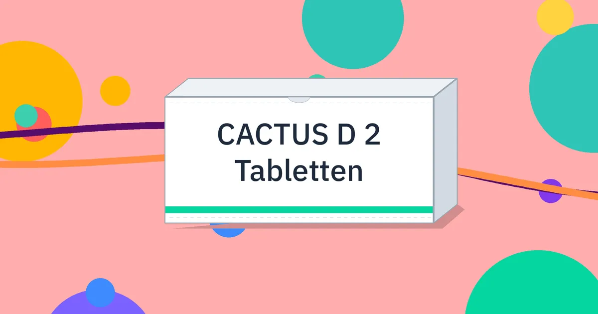 Symbolbild: Packung mit der Aufschrift CACTUS D 2 Tabletten (PZN 02125473) – Verfügbarkeit und Bezug in Apotheken in Frankfurt am Main