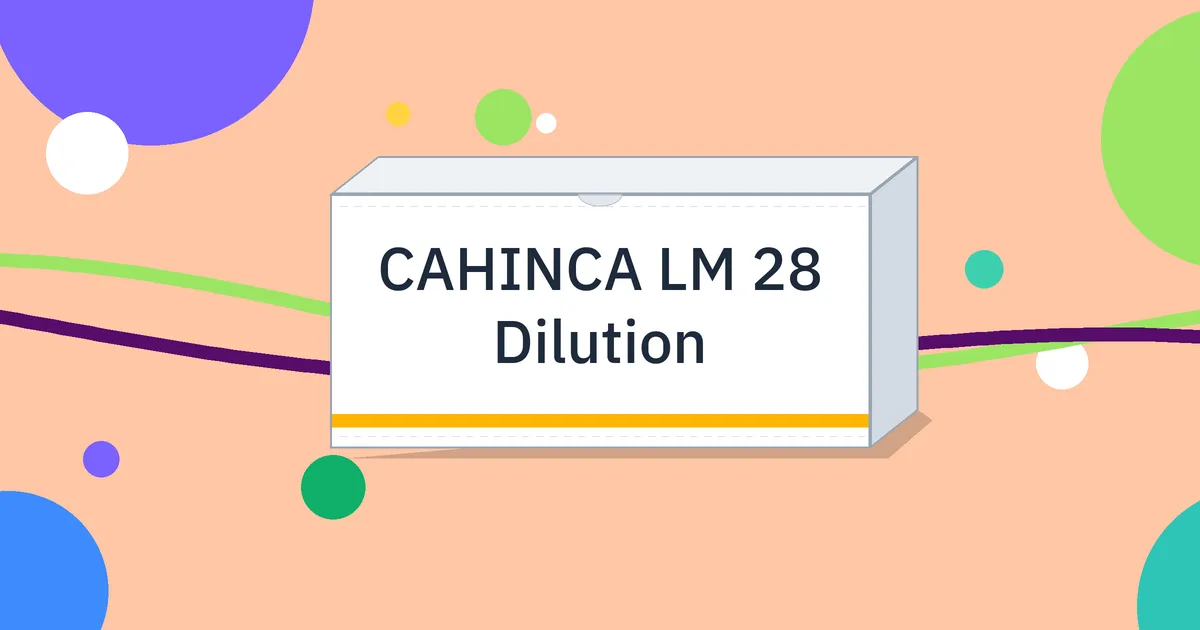 Symbolbild: Packung mit der Aufschrift CAHINCA LM 28 Dilution (PZN 13403337) – Verfügbarkeit und Bezug in Apotheken in Frankfurt am Main