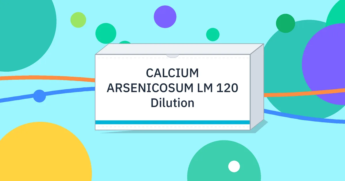 Symbolbild: Packung mit der Aufschrift CALCIUM ARSENICOSUM LM 120 Dilution (PZN 12800303) – Verfügbarkeit und Bezug in Apotheken in Frankfurt am Main