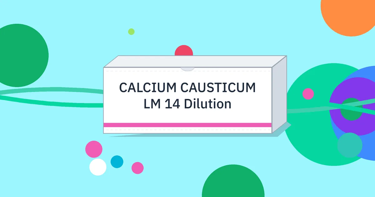 Symbolbild: Packung mit der Aufschrift CALCIUM CAUSTICUM LM 14 Dilution (PZN 12803951) – Verfügbarkeit und Bezug in Apotheken in Frankfurt am Main
