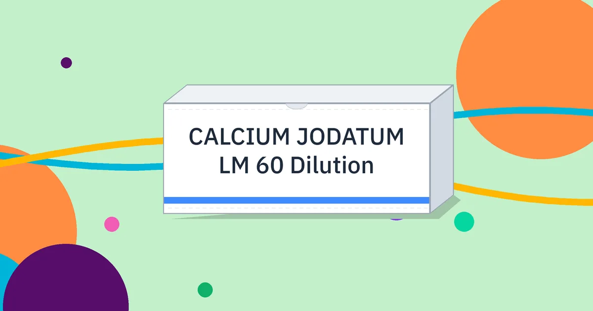 Symbolbild: Packung mit der Aufschrift CALCIUM JODATUM LM 60 Dilution (PZN 12805039) – Verfügbarkeit und Bezug in Apotheken in Frankfurt am Main