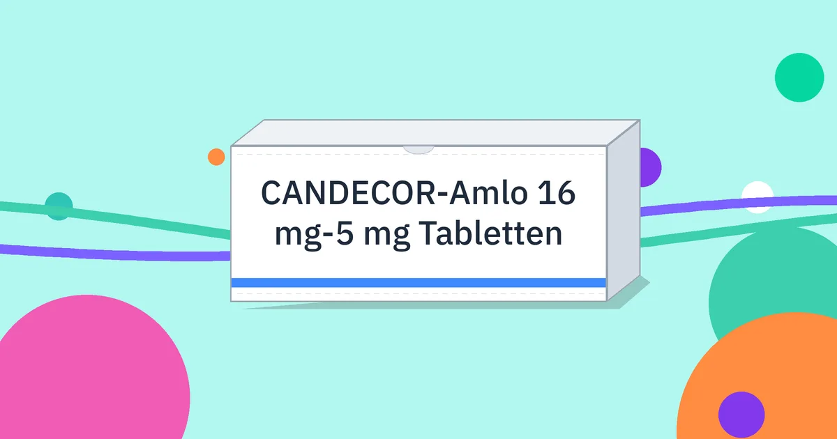 Symbolbild: Packung mit der Aufschrift CANDECOR-Amlo 16 mg-5 mg Tabletten (PZN 20376167) – Verfügbarkeit und Bezug in Apotheken in Frankfurt am Main
