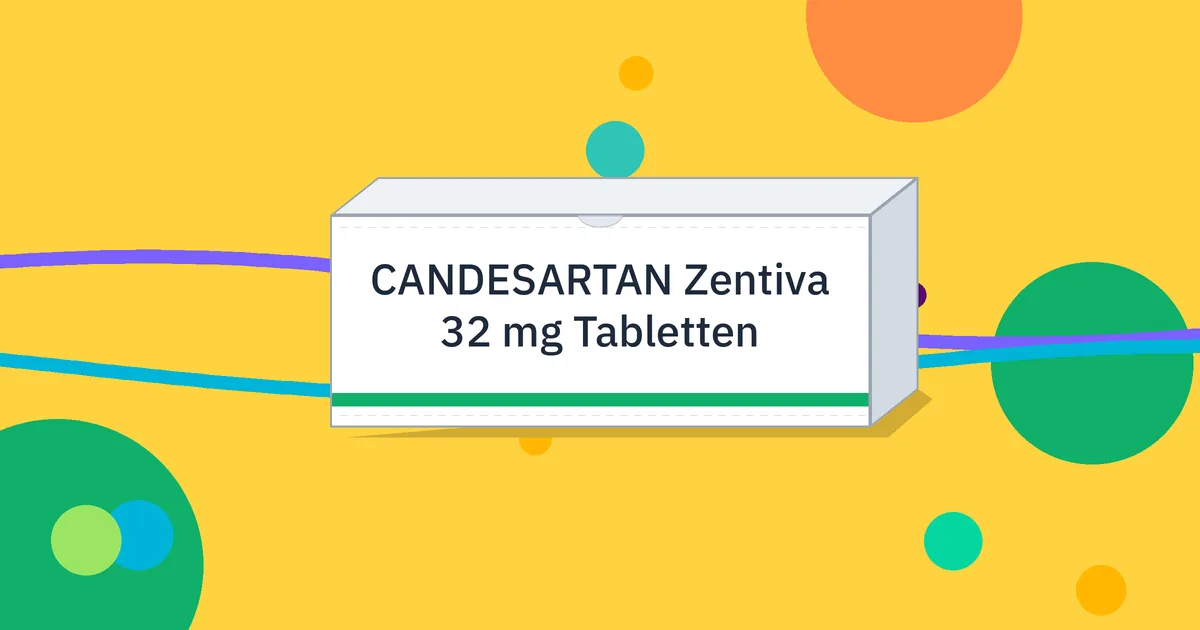 Symbolbild: Packung mit der Aufschrift CANDESARTAN Zentiva 32 mg Tabletten (PZN 09392289) – Verfügbarkeit und Bezug in Apotheken in Frankfurt am Main