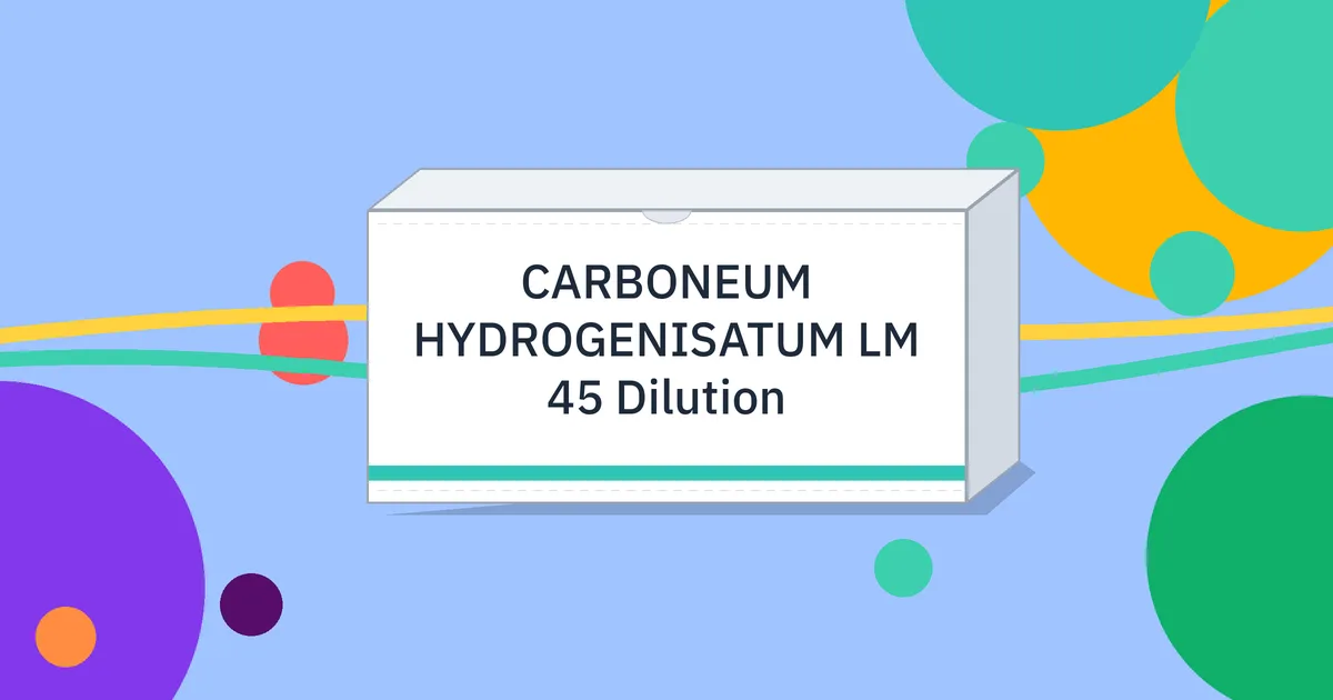 Symbolbild: Packung mit der Aufschrift CARBONEUM HYDROGENISATUM LM 45 Dilution (PZN 13428455) – Verfügbarkeit und Bezug in Apotheken in Frankfurt am Main