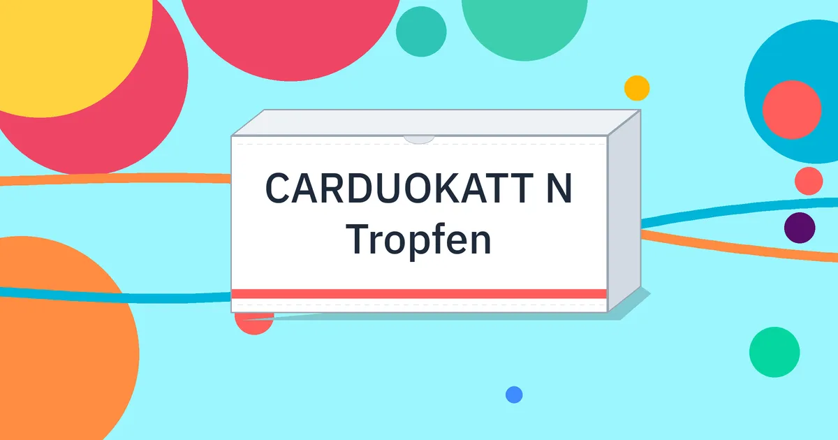 Symbolbild: Packung mit der Aufschrift CARDUOKATT N Tropfen (PZN 03575468) – Verfügbarkeit und Bezug in Apotheken in Frankfurt am Main