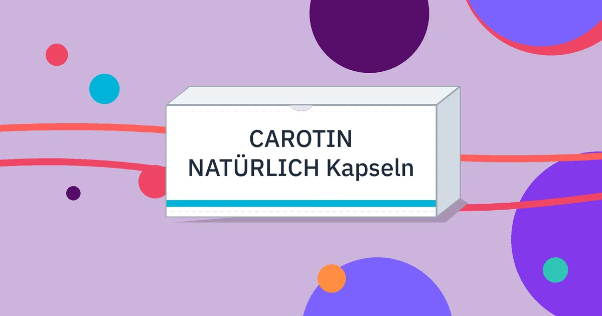 Symbolbild: Packung mit der Aufschrift CAROTIN NATÜRLICH Kapseln (PZN 05382851) – Verfügbarkeit und Bezug in Apotheken in Frankfurt am Main