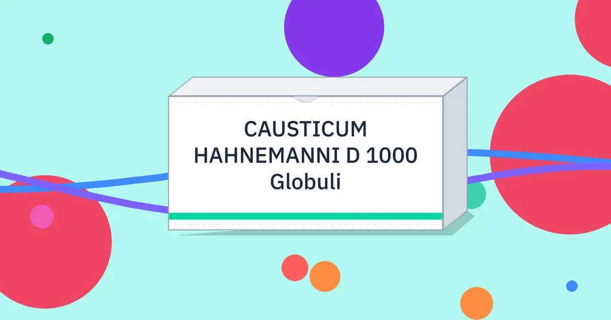 Symbolbild: Packung mit der Aufschrift CAUSTICUM HAHNEMANNI D 1000 Globuli (PZN 07455784) – Verfügbarkeit und Bezug in Apotheken in Frankfurt am Main