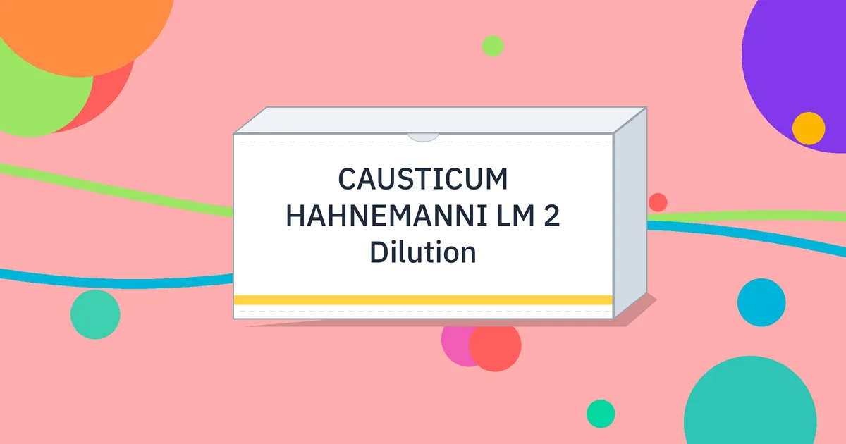 Symbolbild: Packung mit der Aufschrift CAUSTICUM HAHNEMANNI LM 2 Dilution (PZN 12811548) – Verfügbarkeit und Bezug in Apotheken in Frankfurt am Main
