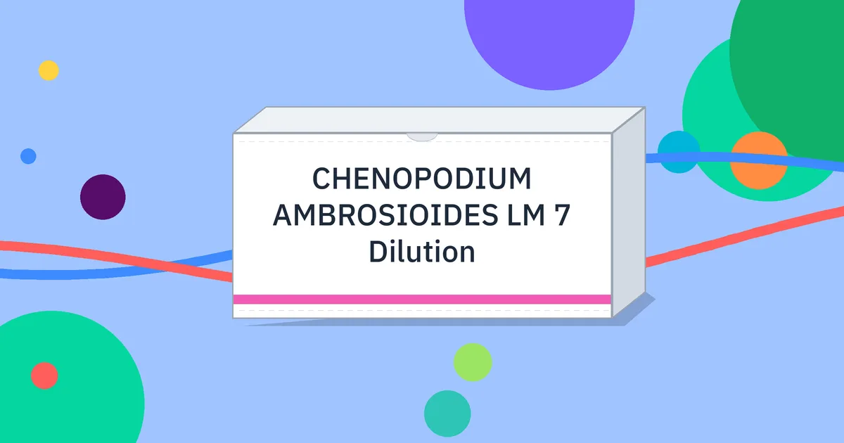 Symbolbild: Packung mit der Aufschrift CHENOPODIUM AMBROSIOIDES LM 7 Dilution (PZN 13440284) – Verfügbarkeit und Bezug in Apotheken in Frankfurt am Main