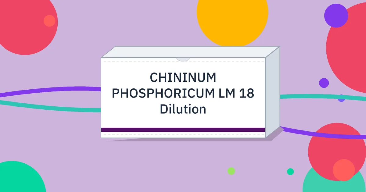 Symbolbild: Packung mit der Aufschrift CHININUM PHOSPHORICUM LM 18 Dilution (PZN 15867176) – Verfügbarkeit und Bezug in Apotheken in Frankfurt am Main