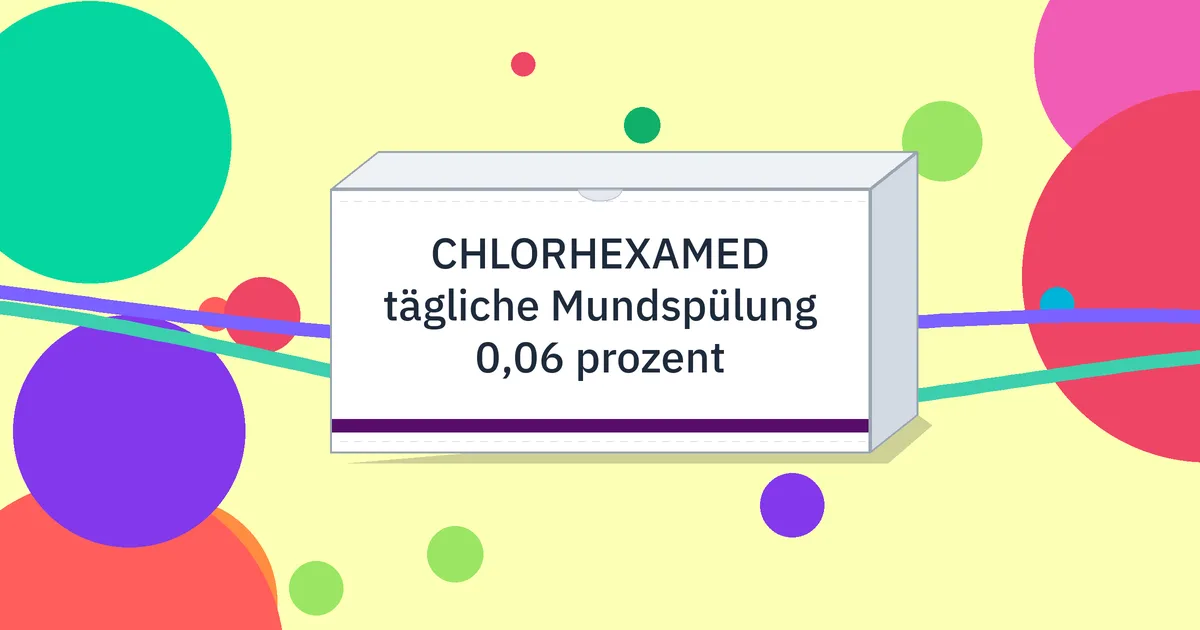 Symbolbild: Packung mit der Aufschrift CHLORHEXAMED tägliche Mundspülung 0,06 prozent (PZN 14323250) – Verfügbarkeit und Bezug in Apotheken in Frankfurt am Main