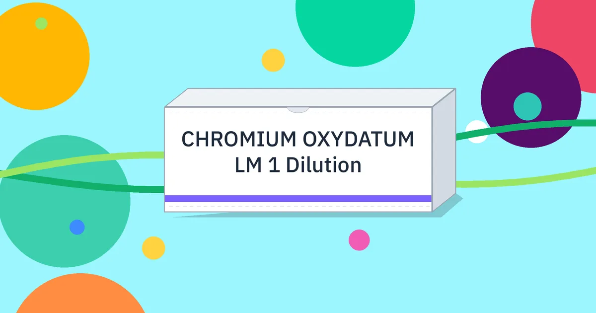 Symbolbild: Packung mit der Aufschrift CHROMIUM OXYDATUM LM 1 Dilution (PZN 13445353) – Verfügbarkeit und Bezug in Apotheken in Frankfurt am Main