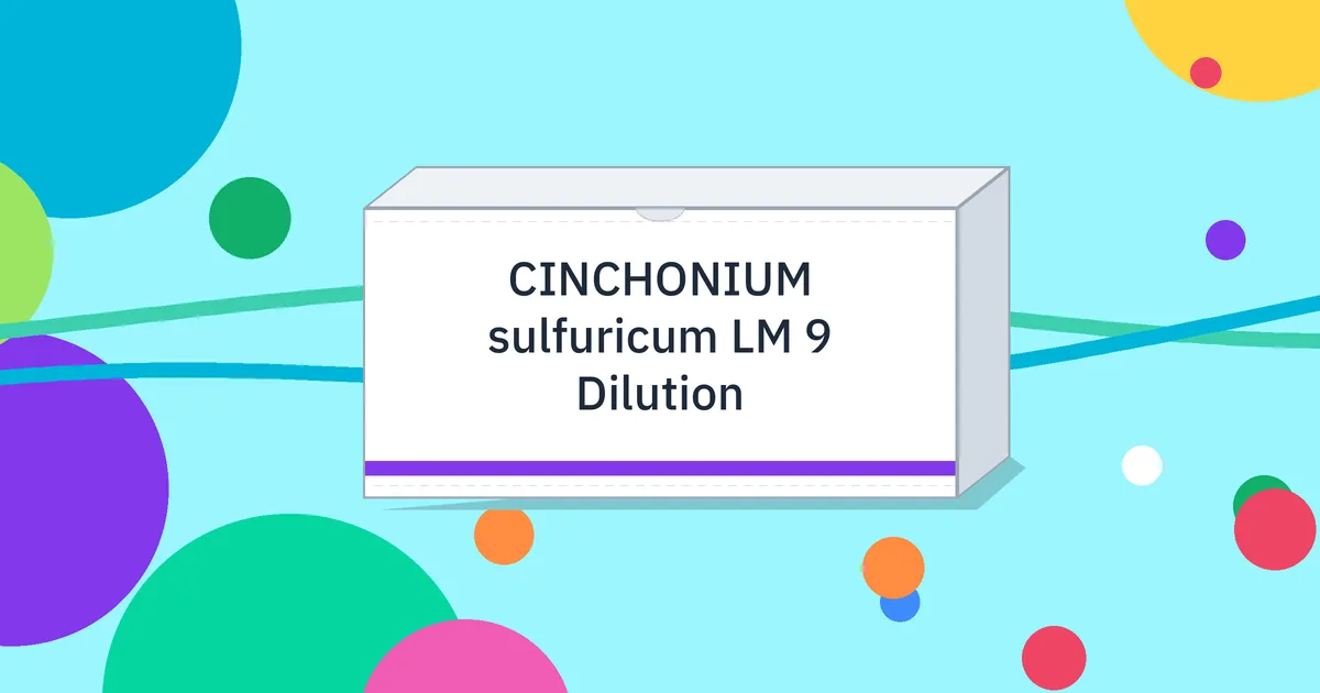 Symbolbild: Packung mit der Aufschrift CINCHONIUM sulfuricum LM 9 Dilution (PZN 13446387) – Verfügbarkeit und Bezug in Apotheken in Frankfurt am Main