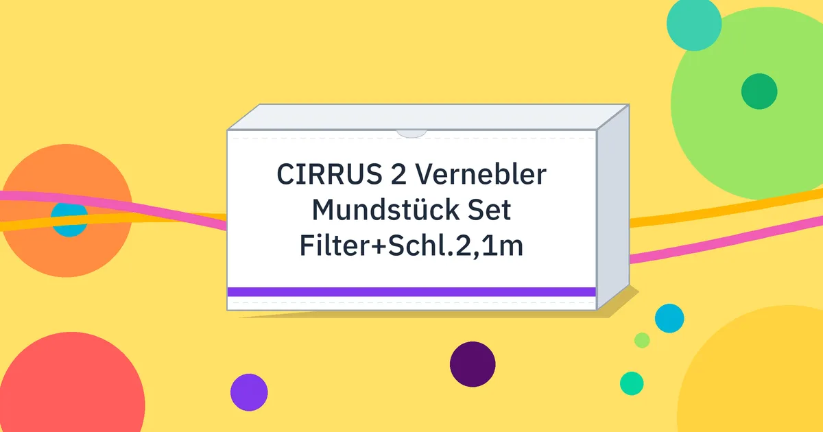 Symbolbild: Packung mit der Aufschrift CIRRUS 2 Vernebler Mundstück Set Filter+Schl.2,1m (PZN 17433097) – Verfügbarkeit und Bezug in Apotheken in Frankfurt am Main