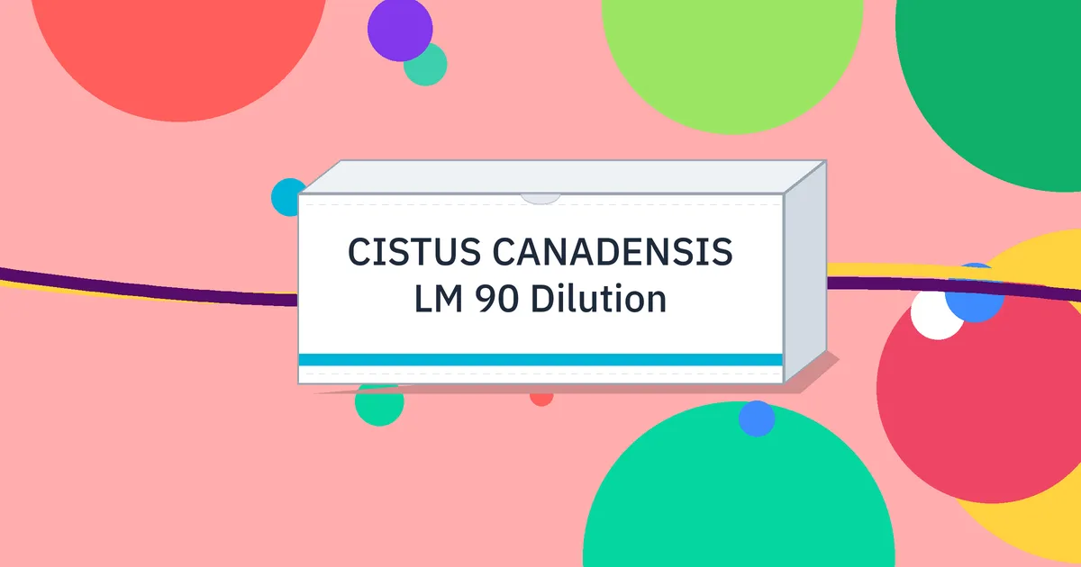 Symbolbild: Packung mit der Aufschrift CISTUS CANADENSIS LM 90 Dilution (PZN 12821564) – Verfügbarkeit und Bezug in Apotheken in Frankfurt am Main
