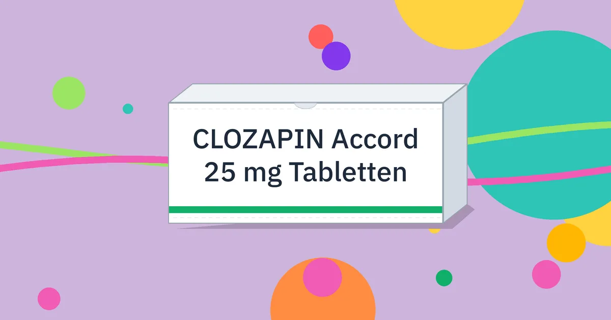 Symbolbild: Packung mit der Aufschrift CLOZAPIN Accord 25 mg Tabletten (PZN 19103151) – Verfügbarkeit und Bezug in Apotheken in Frankfurt am Main