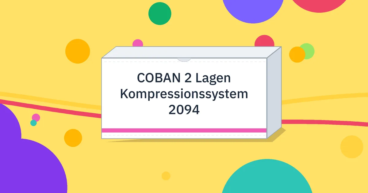 Symbolbild: Packung mit der Aufschrift COBAN 2 Lagen Kompressionssystem 2094 (PZN 05893161) – Verfügbarkeit und Bezug in Apotheken in Frankfurt am Main