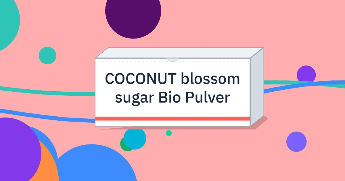 Symbolbild: Packung mit der Aufschrift COCONUT blossom sugar Bio Pulver (PZN 18412370) – Verfügbarkeit und Bezug in Apotheken in Frankfurt am Main