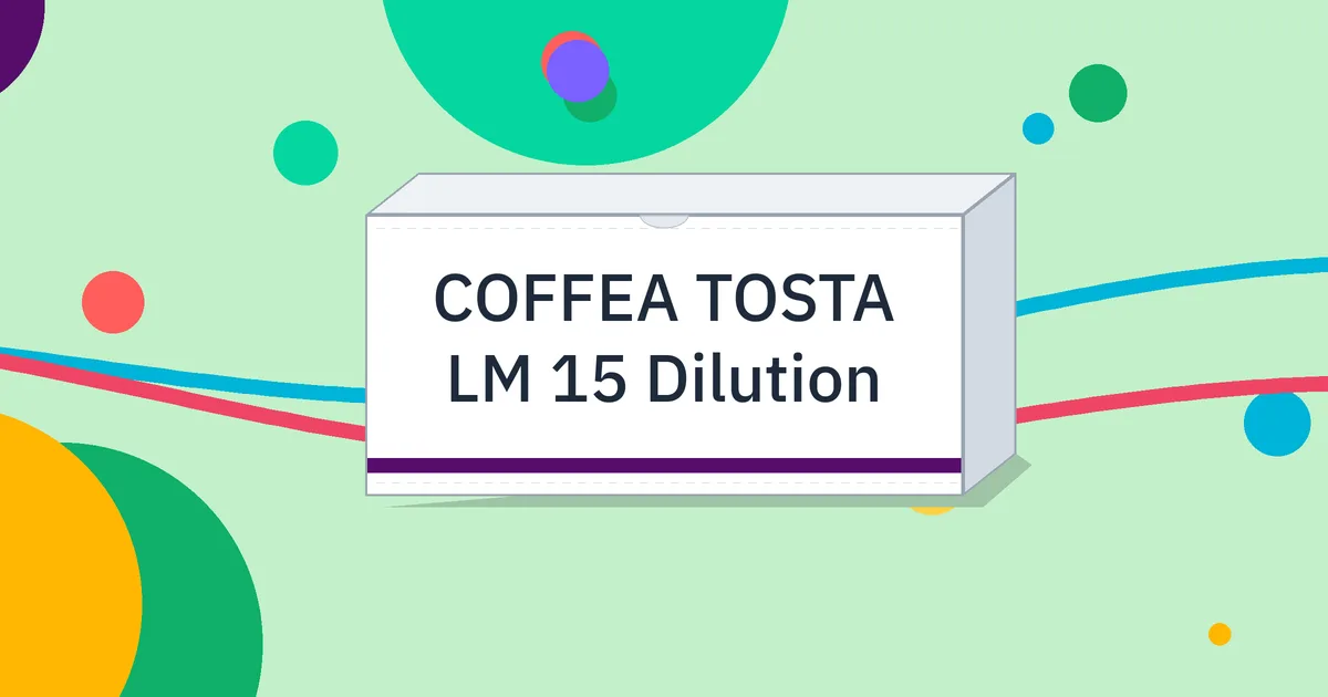 Symbolbild: Packung mit der Aufschrift COFFEA TOSTA LM 15 Dilution (PZN 12831344) – Verfügbarkeit und Bezug in Apotheken in Frankfurt am Main