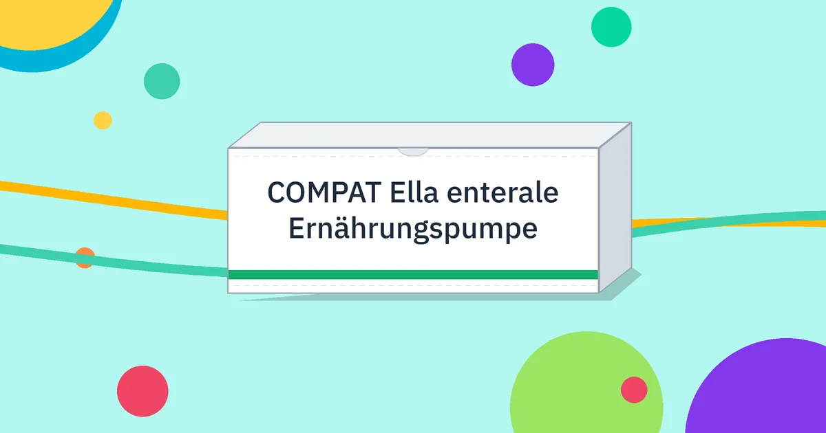 Symbolbild: Packung mit der Aufschrift COMPAT Ella enterale Ernährungspumpe (PZN 17502734) – Verfügbarkeit und Bezug in Apotheken in Frankfurt am Main