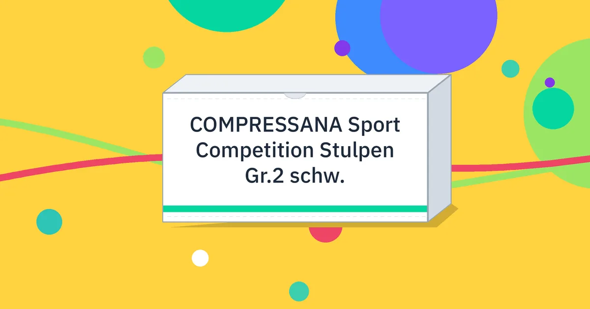 Symbolbild: Packung mit der Aufschrift COMPRESSANA Sport Competition Stulpen Gr.2 schw. (PZN 16198286) – Verfügbarkeit und Bezug in Apotheken in Frankfurt am Main