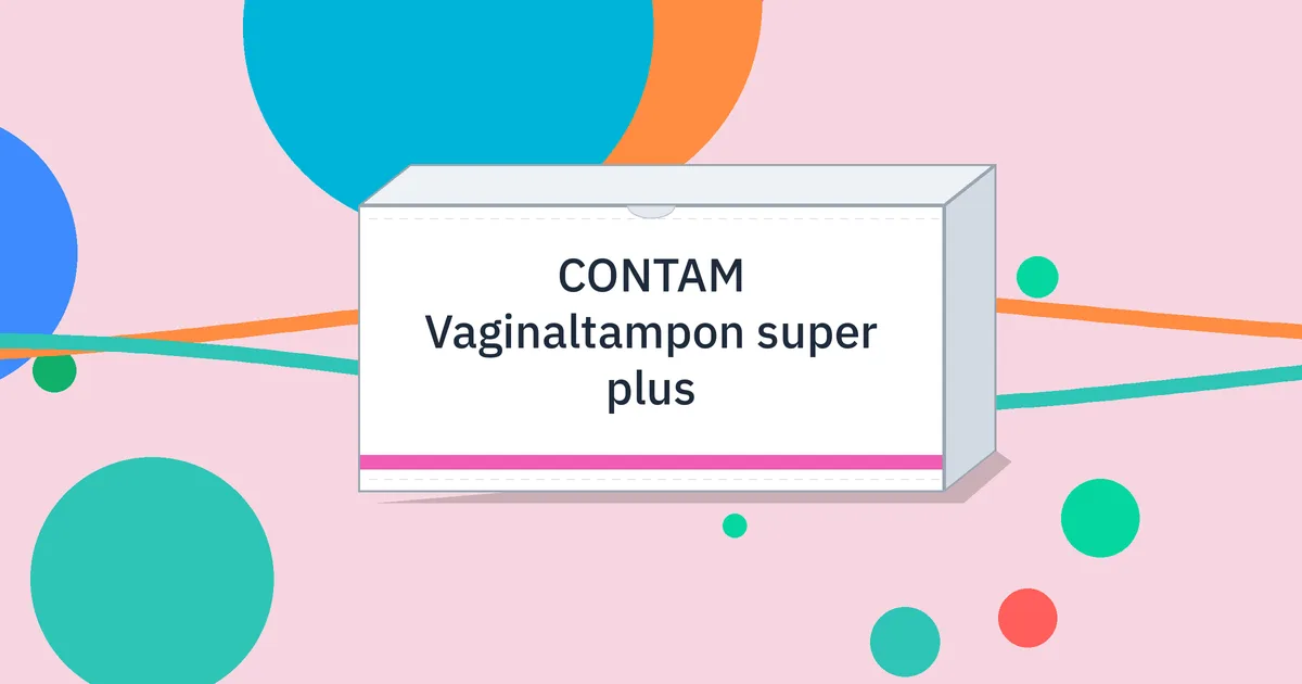 Symbolbild: Packung mit der Aufschrift CONTAM Vaginaltampon super plus (PZN 03410112) – Verfügbarkeit und Bezug in Apotheken in Frankfurt am Main