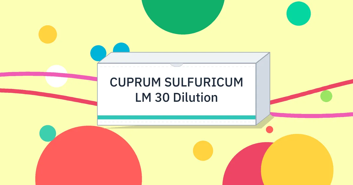 Symbolbild: Packung mit der Aufschrift CUPRUM SULFURICUM LM 30 Dilution (PZN 12839274) – Verfügbarkeit und Bezug in Apotheken in Frankfurt am Main