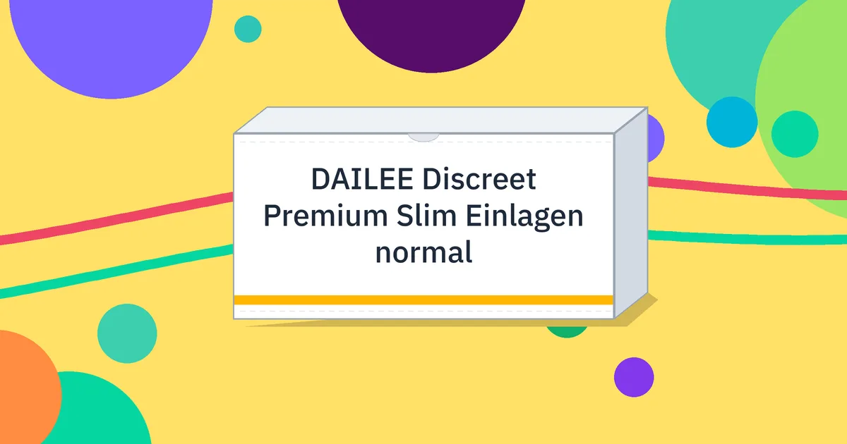 Symbolbild: Packung mit der Aufschrift DAILEE Discreet Premium Slim Einlagen normal (PZN 19397388) – Verfügbarkeit und Bezug in Apotheken in Frankfurt am Main