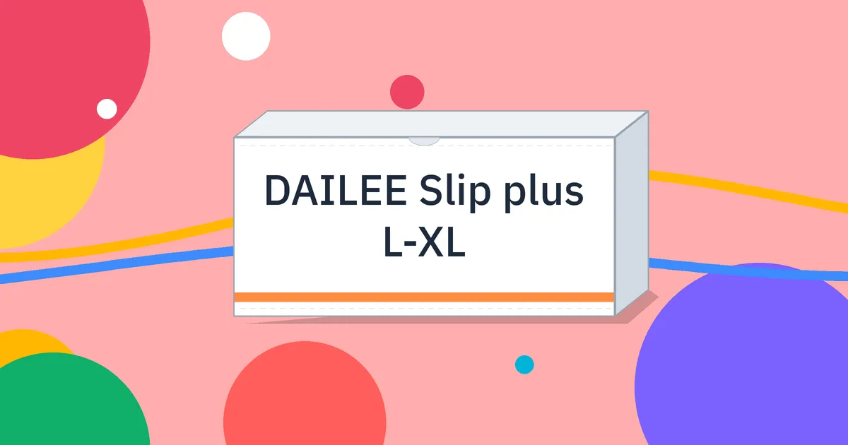 Symbolbild: Packung mit der Aufschrift DAILEE Slip plus L-XL (PZN 12901731) – Verfügbarkeit und Bezug in Apotheken in Frankfurt am Main