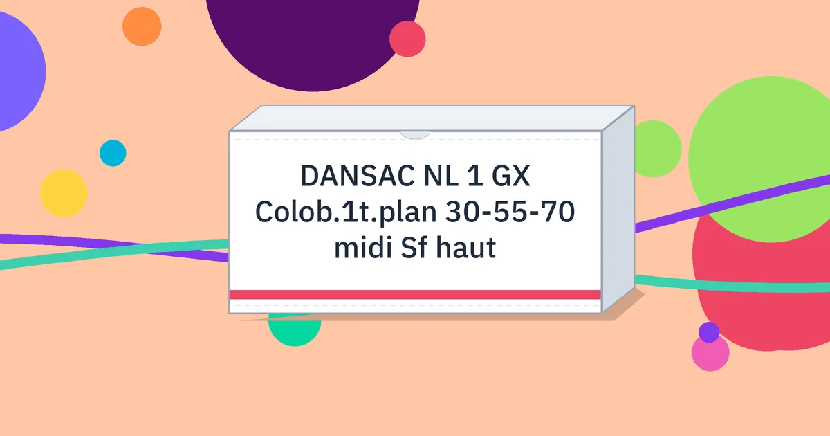 Symbolbild: Packung mit der Aufschrift DANSAC NL 1 GX Colob.1t.plan 30-55-70 midi Sf haut (PZN 10945523) – Verfügbarkeit und Bezug in Apotheken in Frankfurt am Main