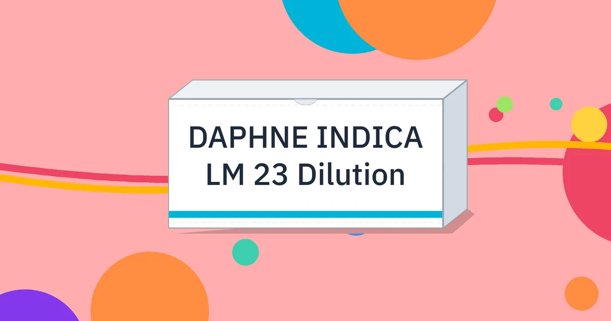Symbolbild: Packung mit der Aufschrift DAPHNE INDICA LM 23 Dilution (PZN 13461599) – Verfügbarkeit und Bezug in Apotheken in Frankfurt am Main